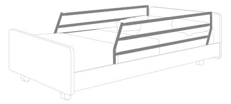 Winncare 3/4-Length Metal Side Bed Rails | Hospital Beds