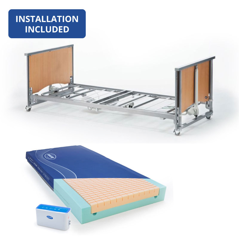 Invacare Low Bed & Hybrid Pressure Mattress | Hospital Beds