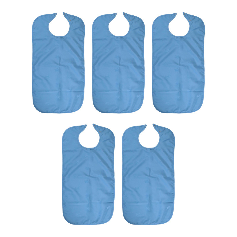 Pack of Five Bibs for Elderly Adults (Blue) | Hospital Beds