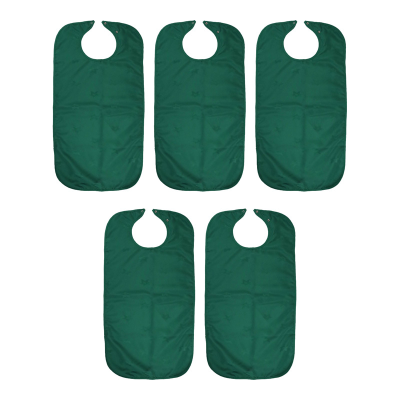 Pack of Five Bibs for Elderly Adults (Green) | Hospital Beds